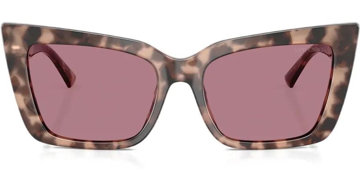 Jimmy Choo Tortoiseshell Cat-Eye Sunglasses in Pink | Lyst UK