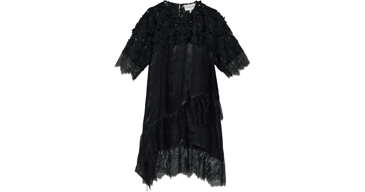 Munthe Rada Lace-Panel Dress in Black | Lyst UK