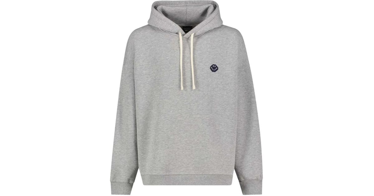 Joshua Sanders X Smiley Logo-Detail Hoodie in Grey for Men | Lyst UK