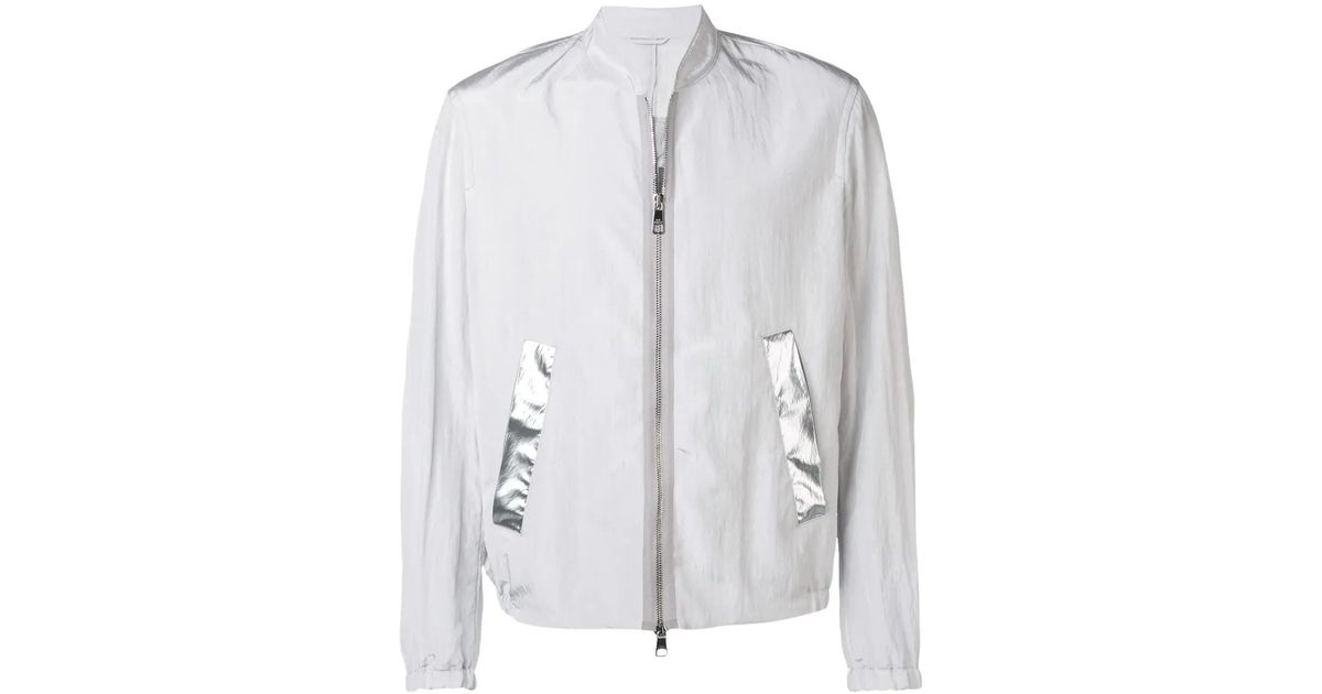 Neil Barrett Welt-Pocket Bomber Jacket in Grey for Men | Lyst UK