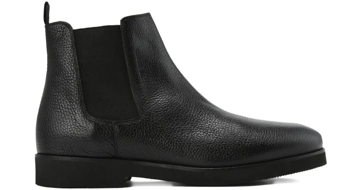 Cerruti 1881 Leather Chelsea Boots in Black for Men | Lyst