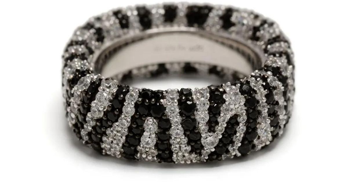 Apm Monaco X Charles Leclerc Chunky Zebra Ring in Black | Lyst