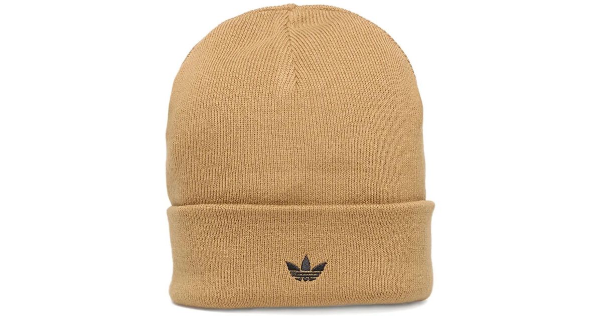 adidas Adicolor Logo-Embroidered Beanie Hat in Natural | Lyst UK