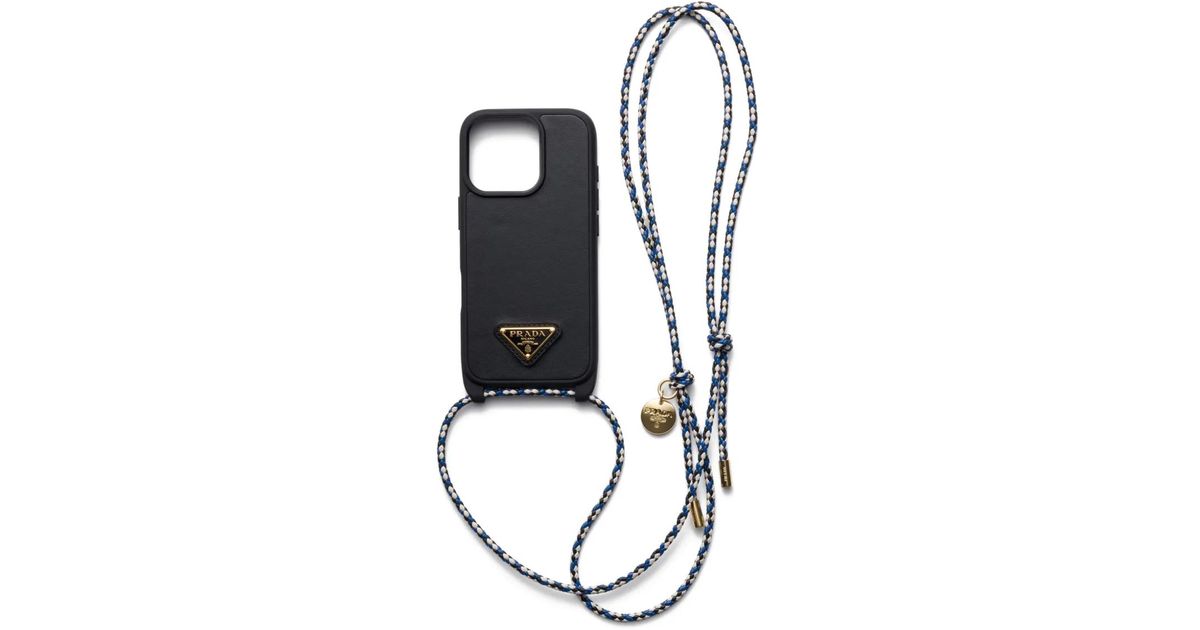 Prada Logo-Plaque Iphone 16 Pro Case in Black | Lyst