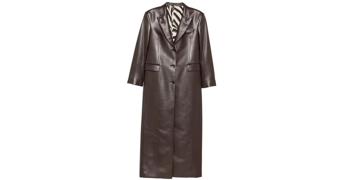 Eraldo Buttoned Coat in Brown | Lyst Canada