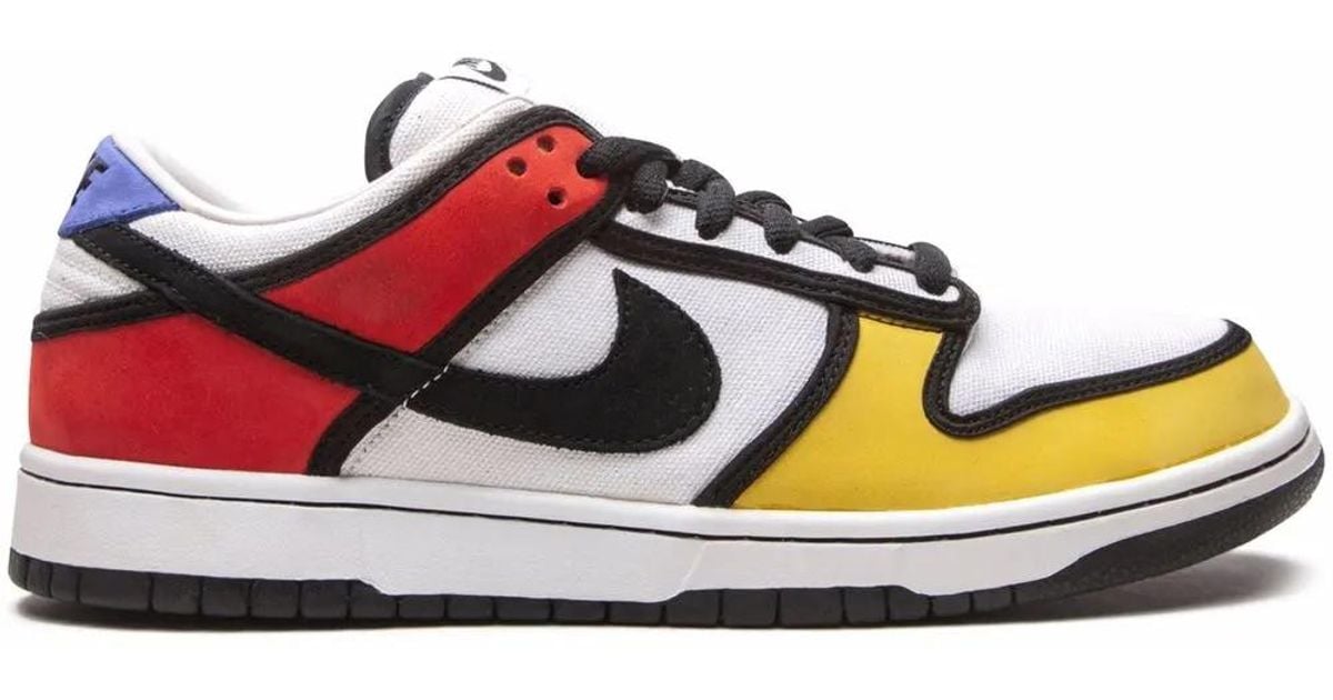 Nike Dunk Low Pro Sb "Piet Mondrian" Sneakers in White | Lyst