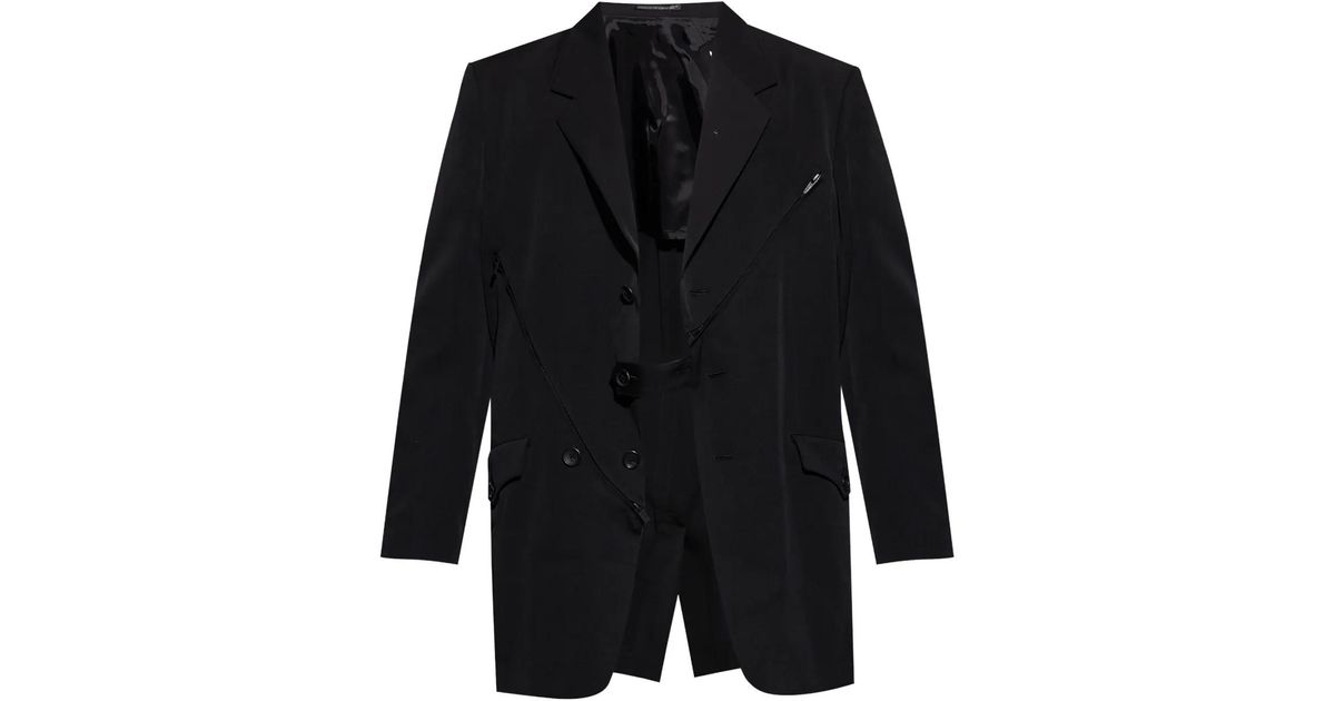 Yohji Yamamoto Single-Breasted Blazer in Black for Men | Lyst