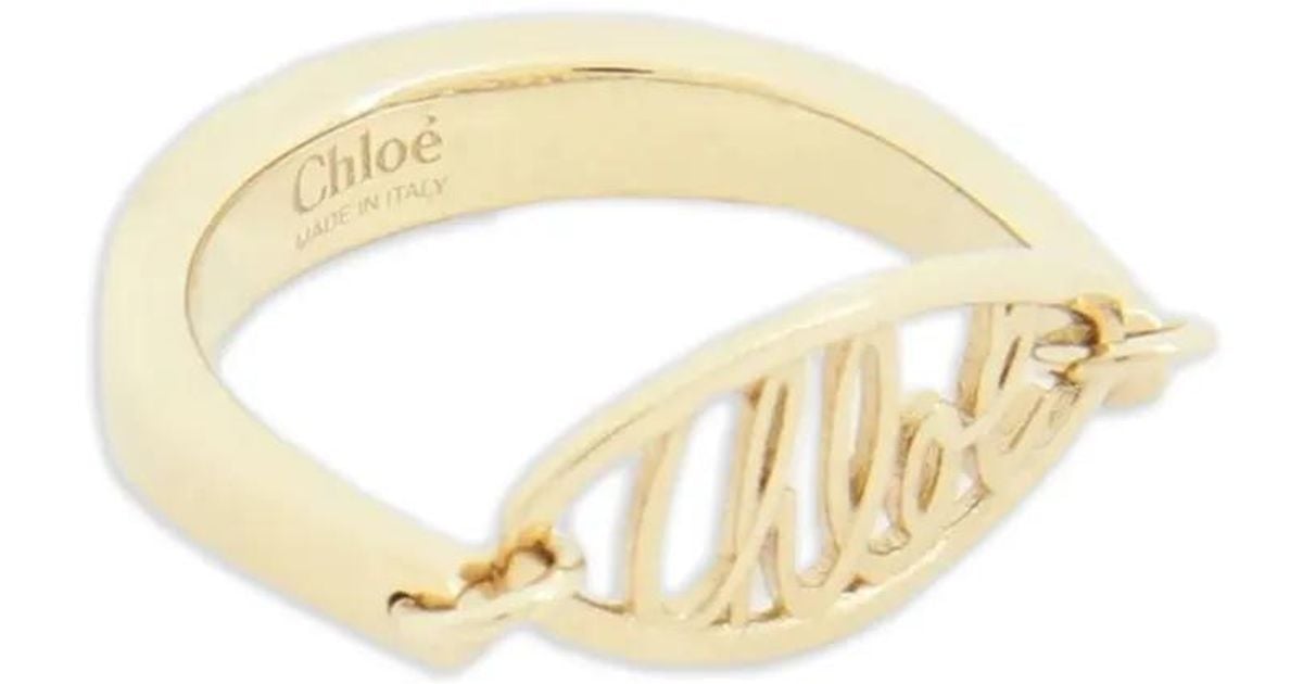 Chloé Logo-Detail Ring in Metallic | Lyst UK