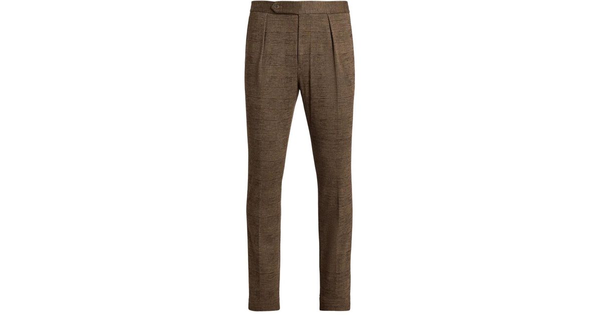 Polo Ralph Lauren Check-Pattern Trousers in Gray for Men | Lyst