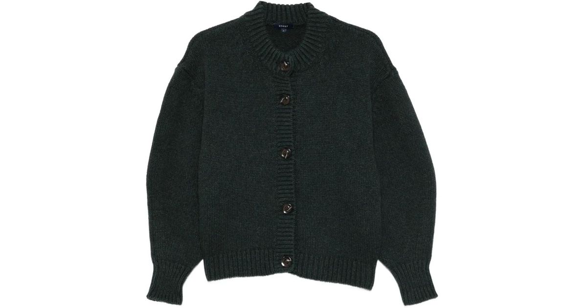 Soeur Leonard Button-Front Merino-Wool Cardigan in Black | Lyst UK