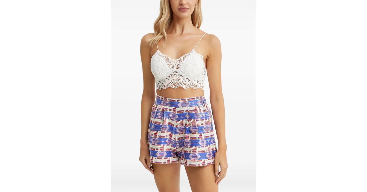 Free People Lace Open-Back Top in Blue | Lyst