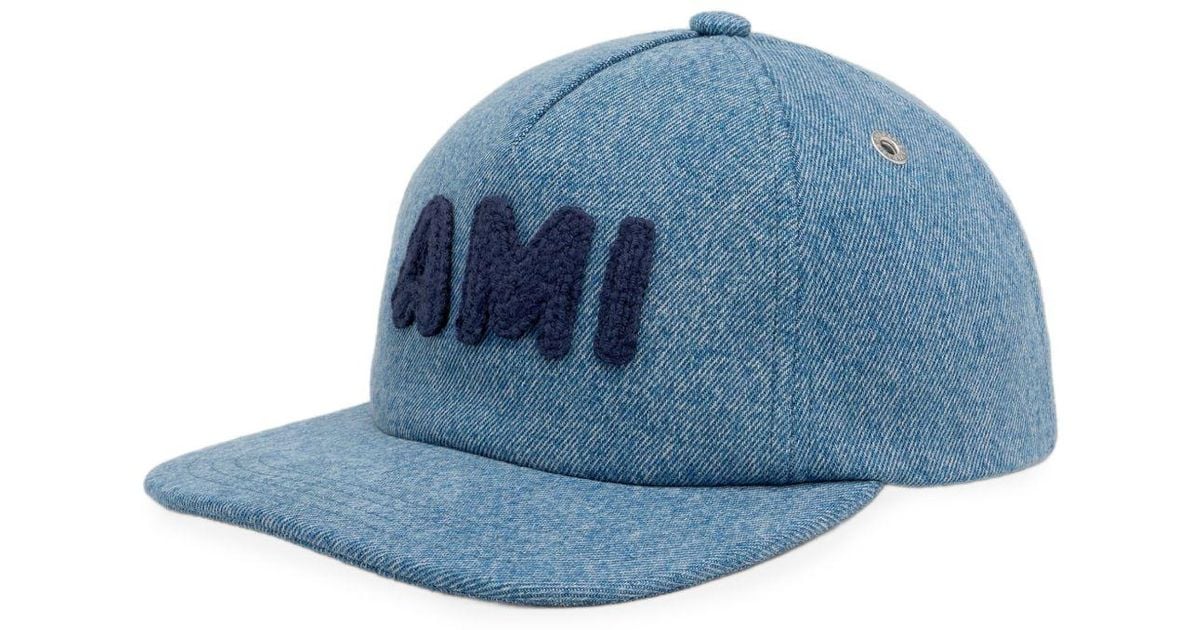 Ami Paris Appliqué Cap in Blue | Lyst