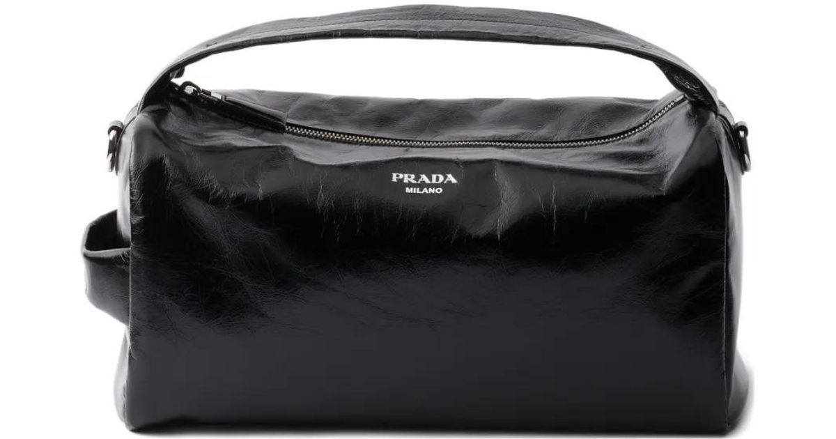 Prada Leather Messenger Mini Bag in Black for Men | Lyst UK