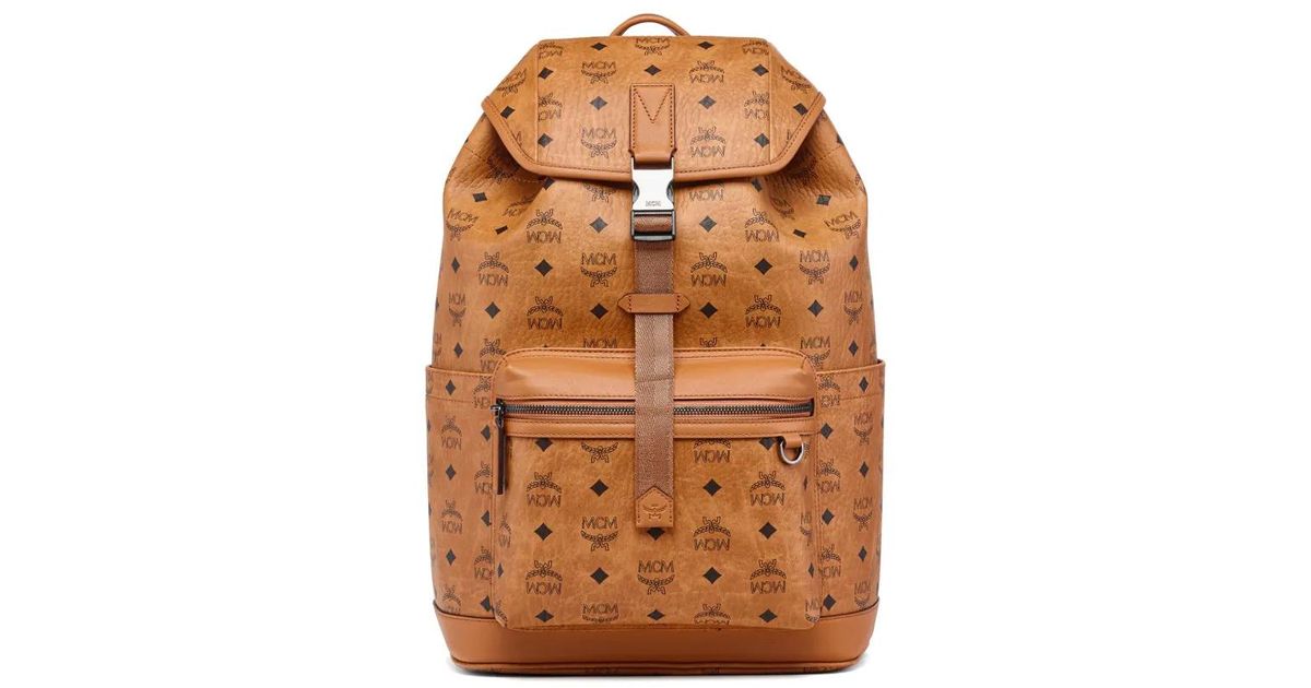 MCM Medium Brandenburg Backpack in Orange | Lyst