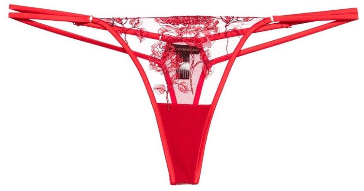 Kiki de Montparnasse Dominique Lace Thong in Red | Lyst