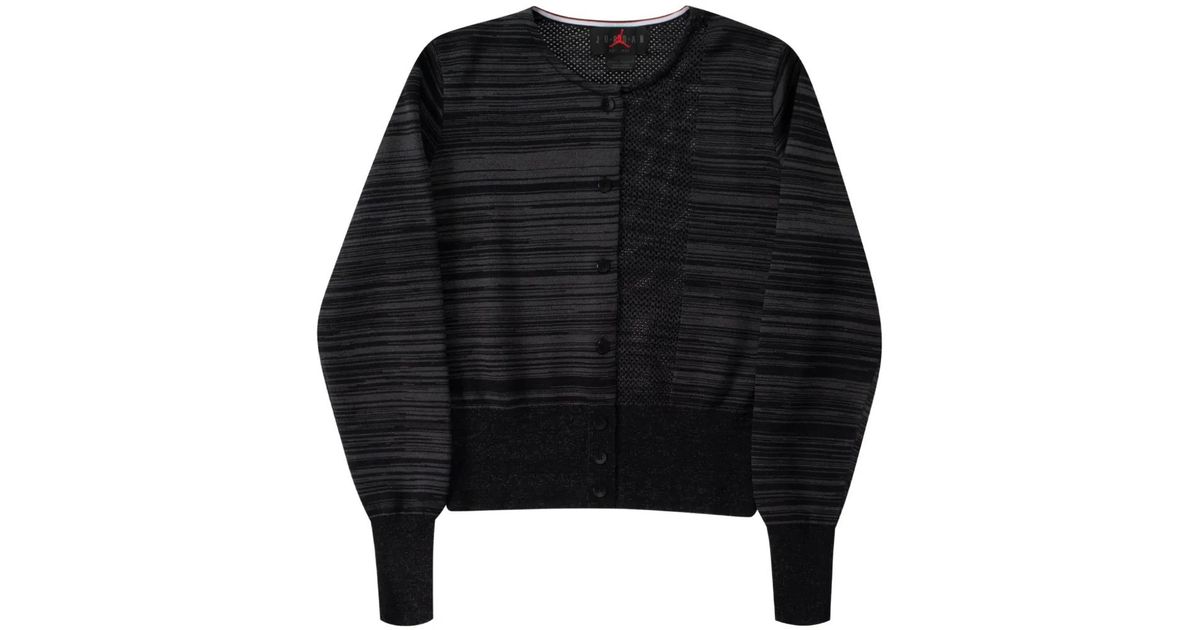 Nike X Téla Striped Mesh-Panel Cardigan in Black | Lyst
