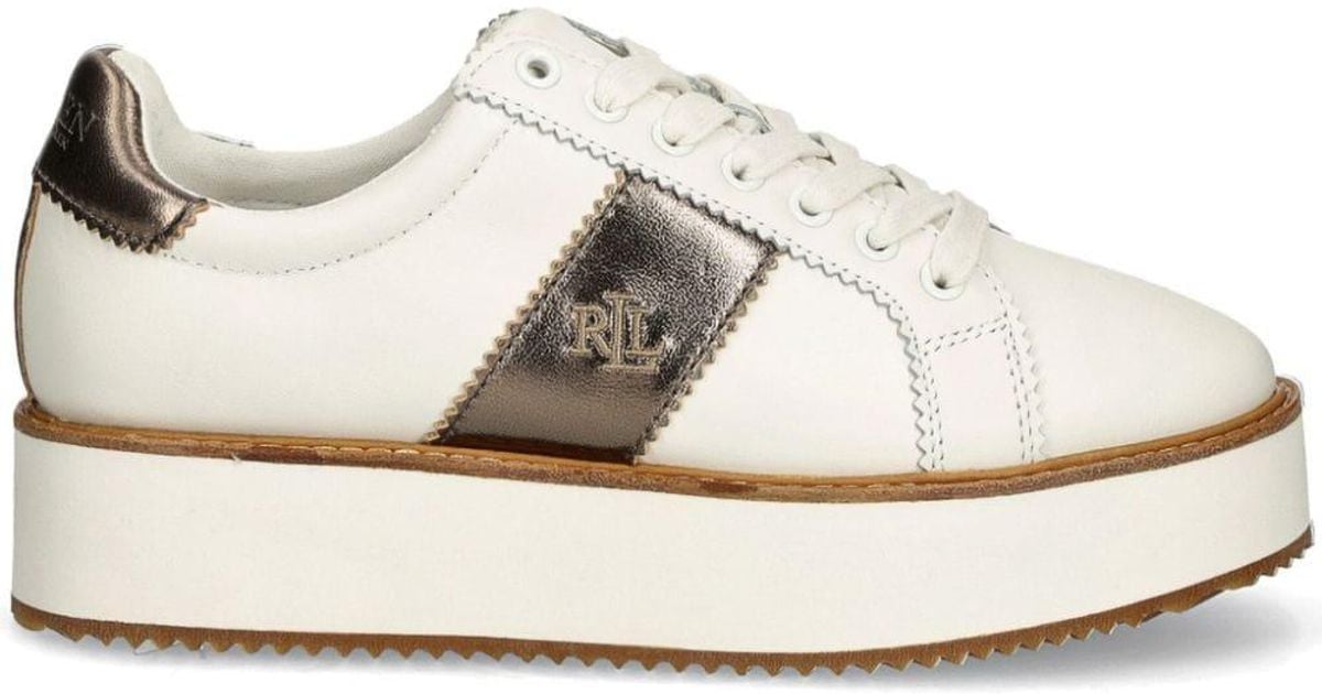 Ralph Lauren Amelia Platform Sneakers in White | Lyst