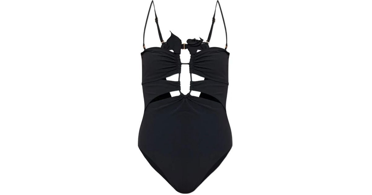 Cult Gaia Cut-Out Swimsuit in Black | Lyst