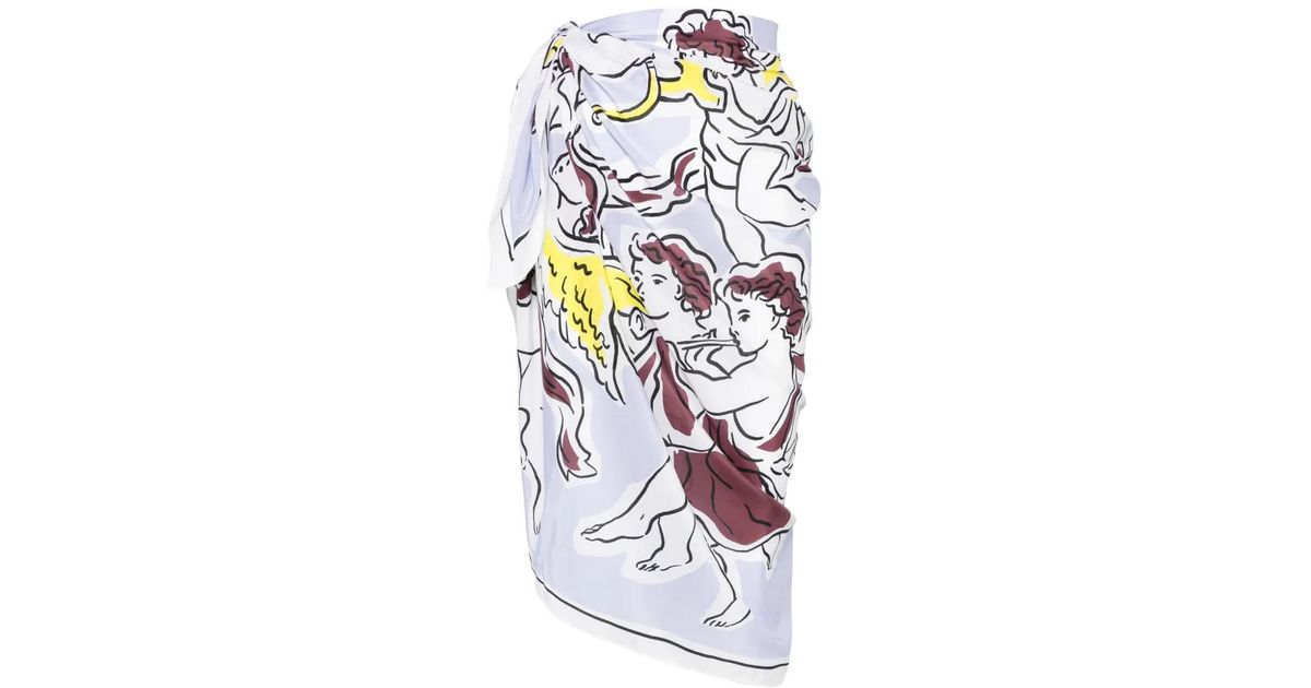 Tory Burch Graphic-Print Pareo in White | Lyst UK