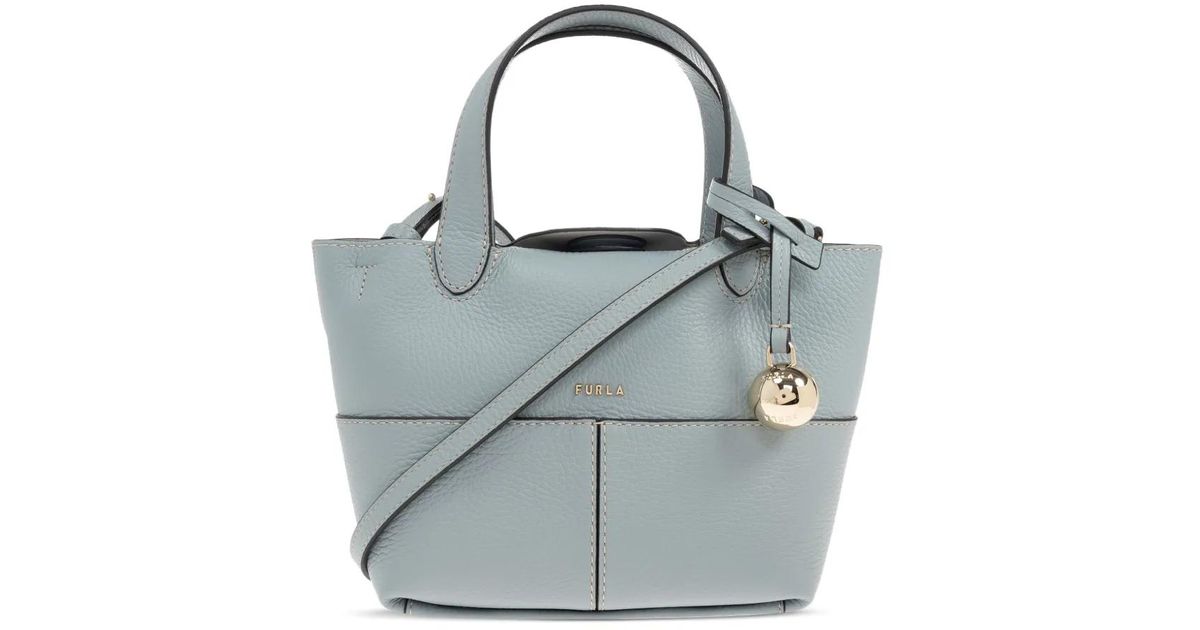 Furla Mini Primrose Leather Top-Handle Tote Bag in Blue | Lyst UK