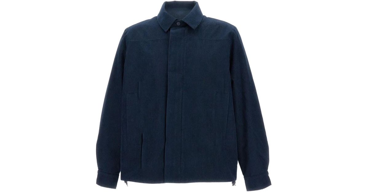 K-Way Ribbed Jacket in Blue for Men | Lyst UK