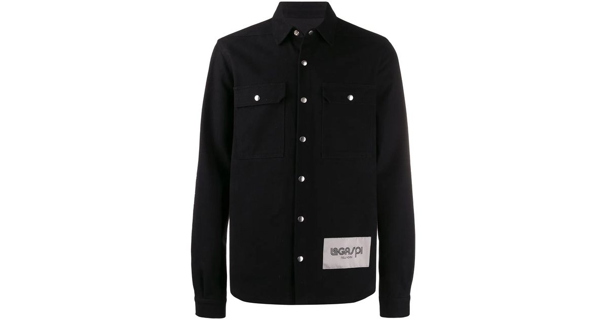Rick Owens Logo Patch Shirt in Black for Men | Lyst UK