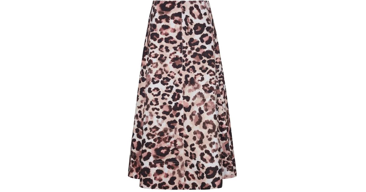 Cara Cara Aisha Cheetah-Print Midi Skirt in White | Lyst