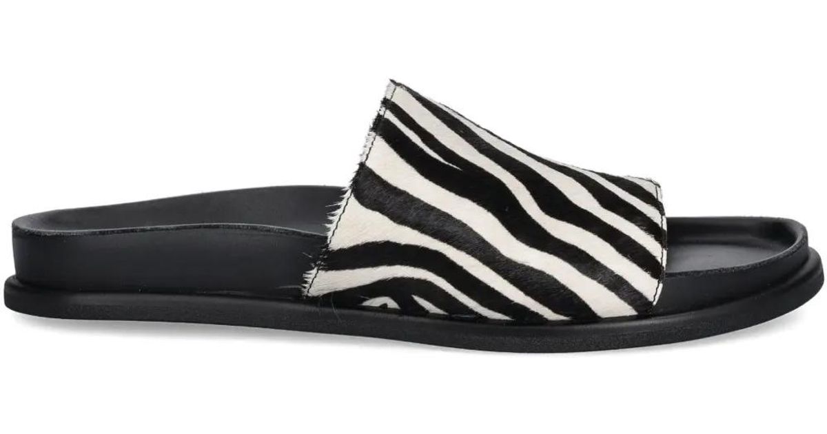 Vagabond Shoemakers Effie Zebra-Print Slides in Black | Lyst