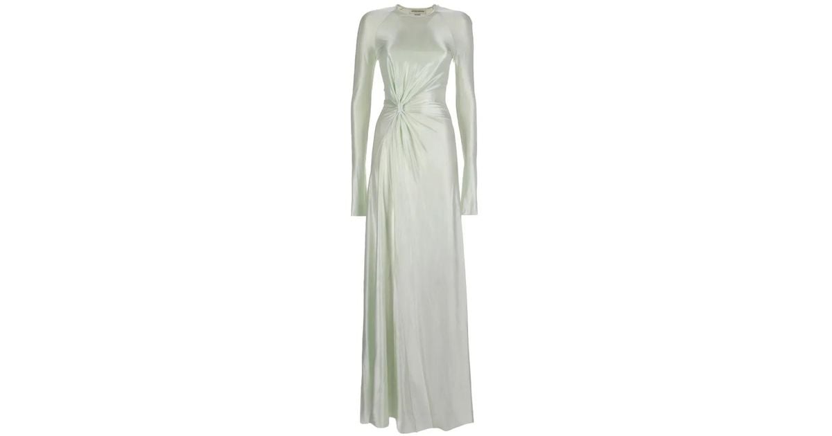Victoria Beckham Knotted Maxi Dress in White | Lyst UK