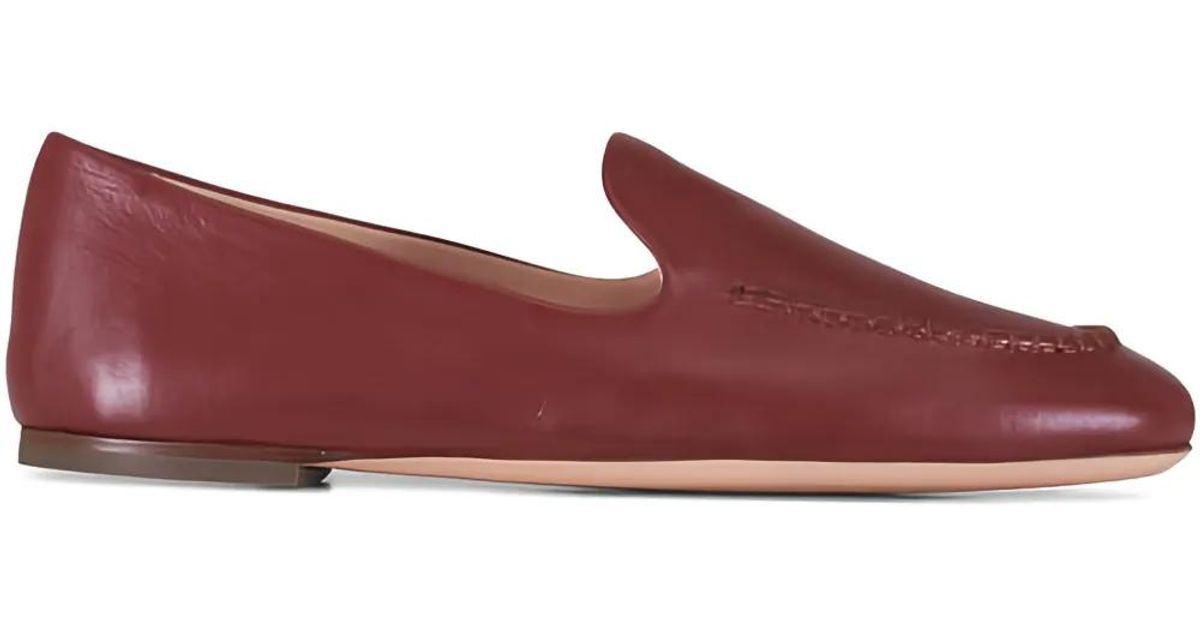 Agl Attilio Giusti Leombruni Amelia Stitch-Detail Loafers in Red | Lyst UK