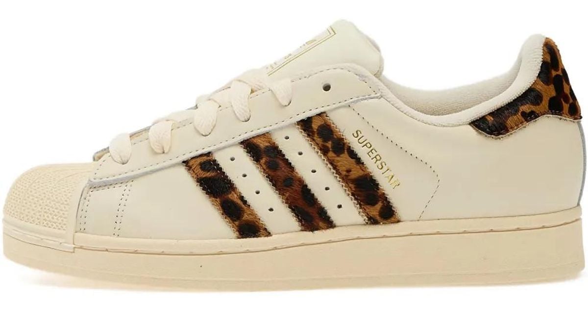 adidas Leopard-Print Superstar Trainers in Natural | Lyst UK