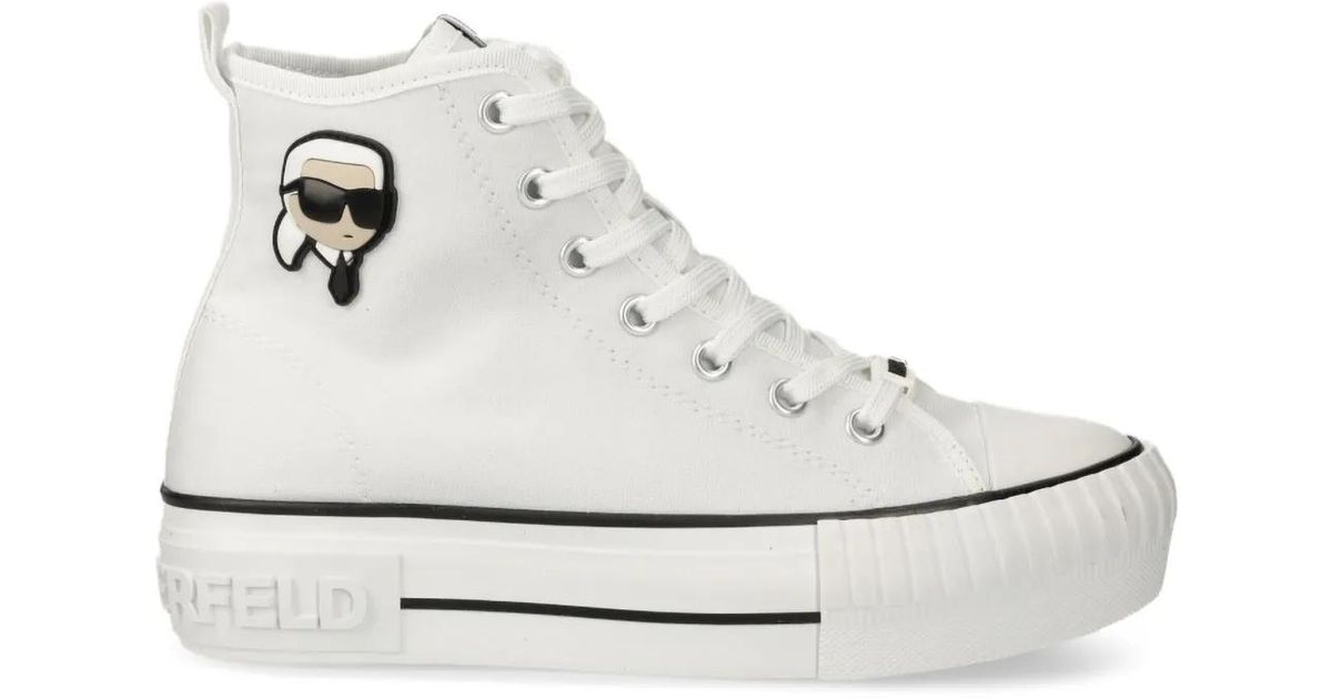 KARL LAGERFELD Mary Jane Shoe in White | Lyst