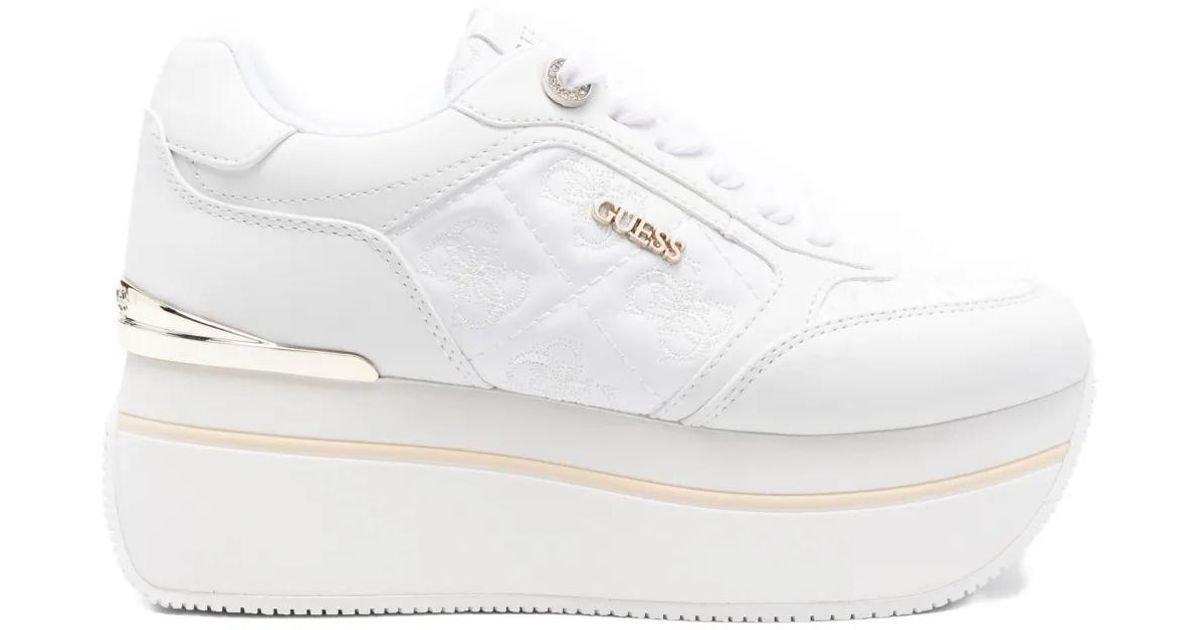 Guess Platform Logo Sneakers in White | Lyst