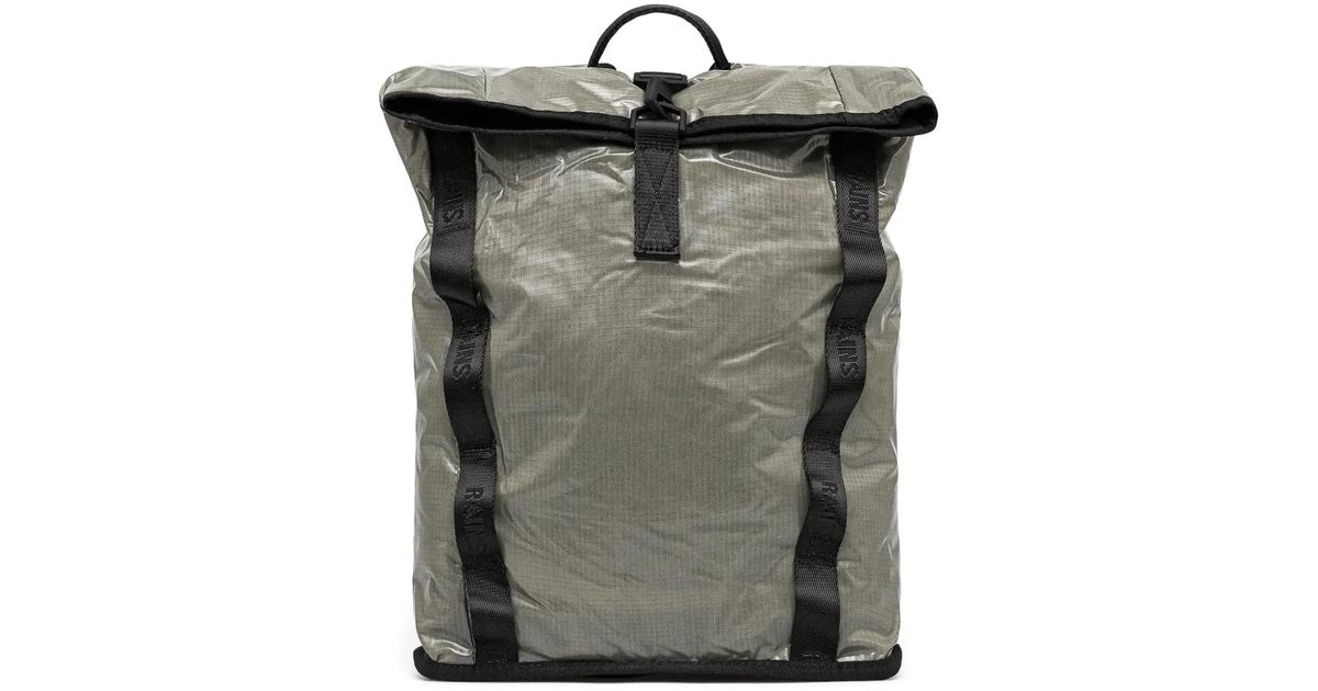Rains Sibu Roll-Top Backpack in Black | Lyst