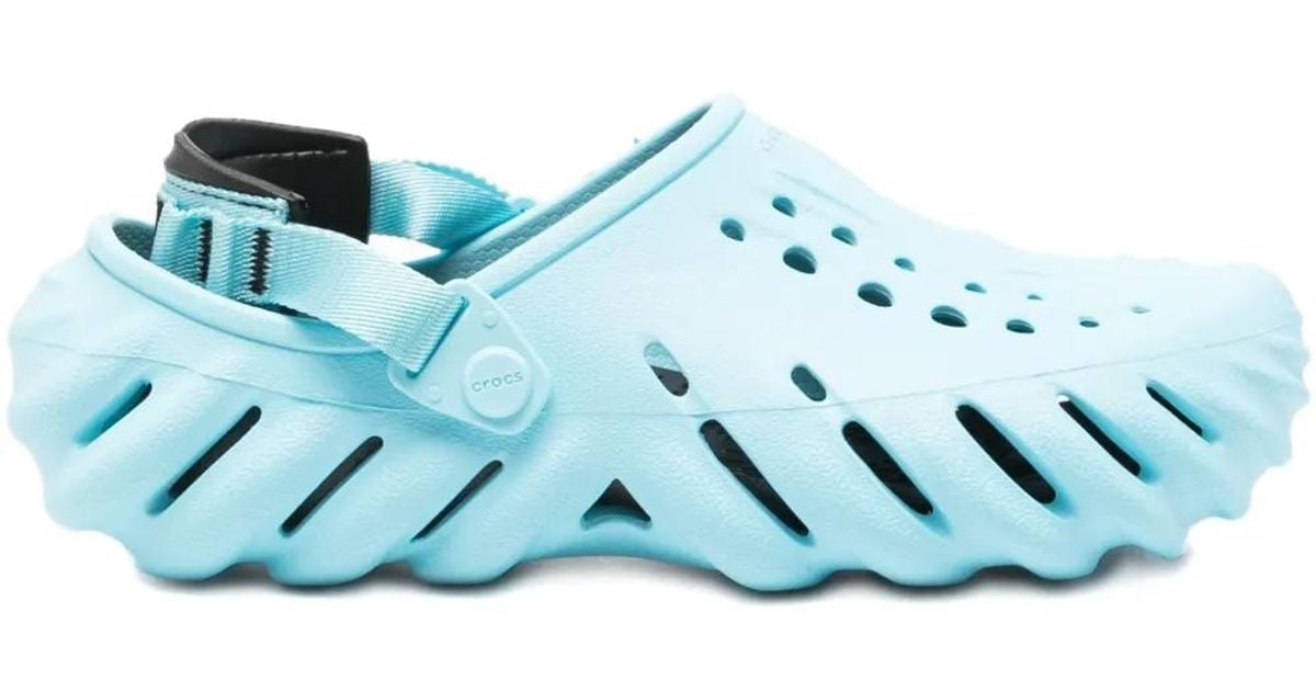 Crocs™ Perforated-Detail Rubber Clogs in Blue | Lyst