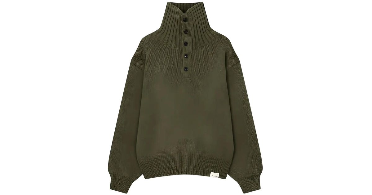 MAN ON THE BOON. Button-Up Sweater in Green for Men | Lyst UK