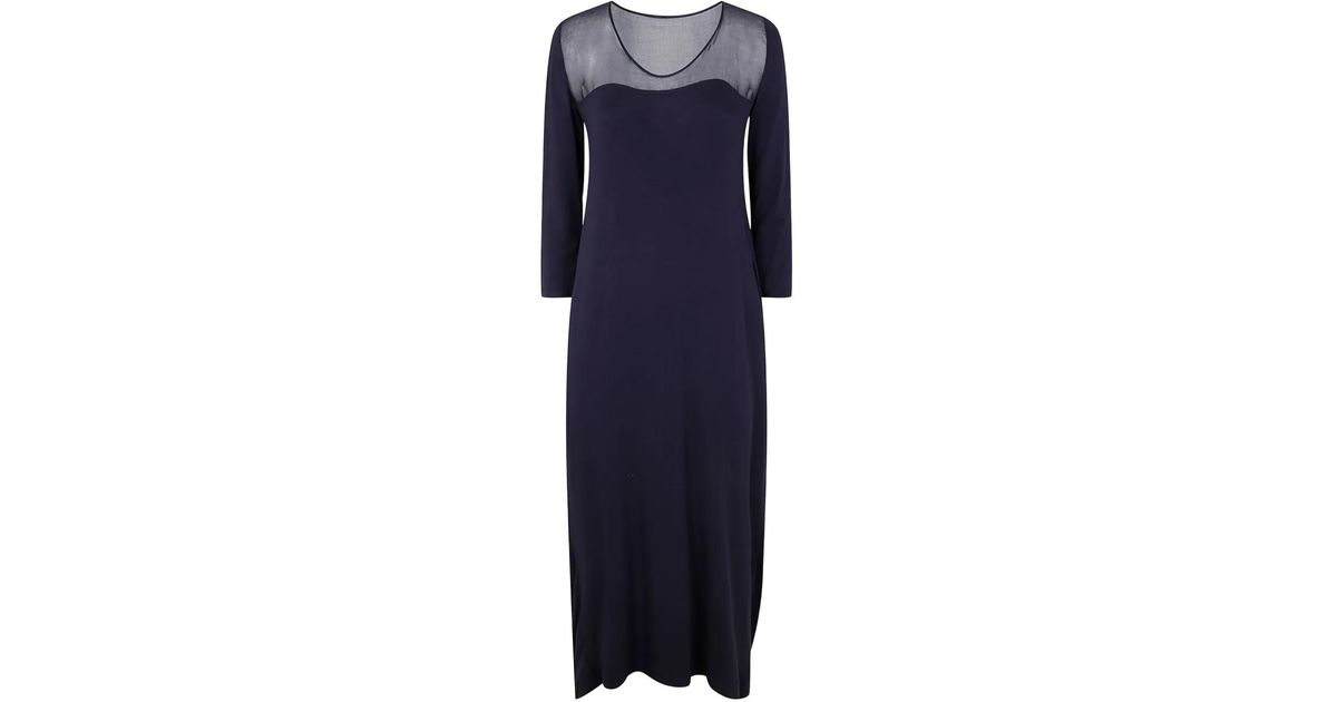 Gentry Portofino Sheer-Panelled Maxi Dress in Blue | Lyst