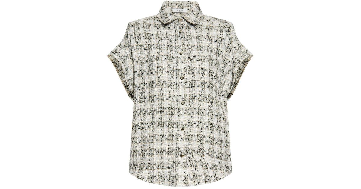 IRO Tweed Cotton Blouse in Gray | Lyst