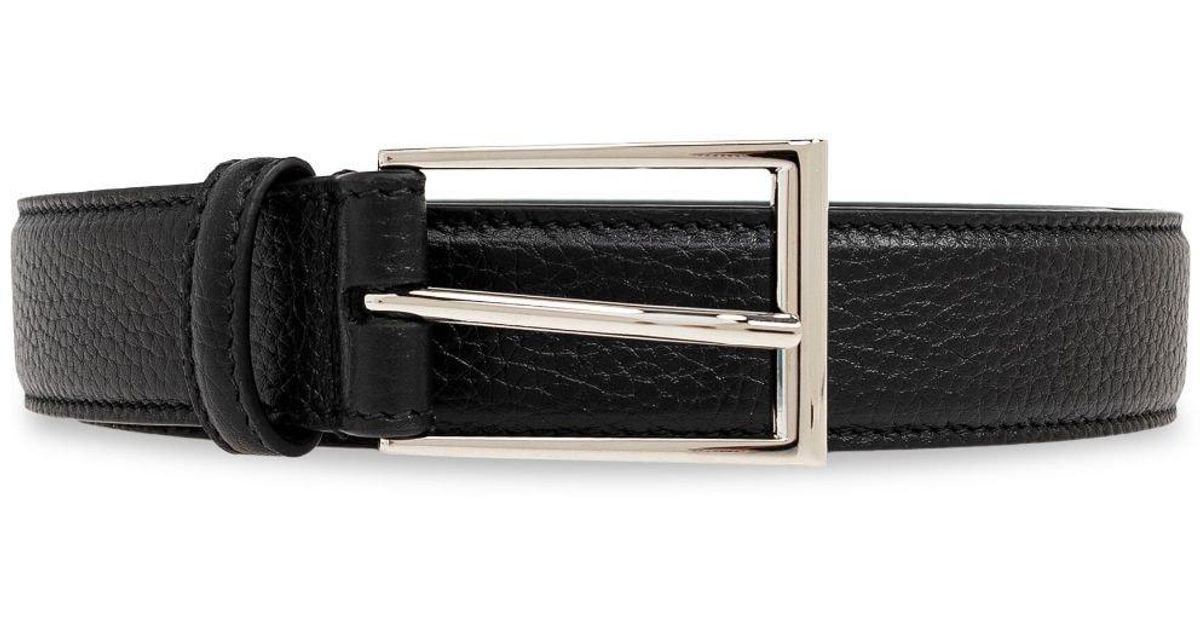 Gucci Logo-lettering Leather Belt in Black for Men | Lyst