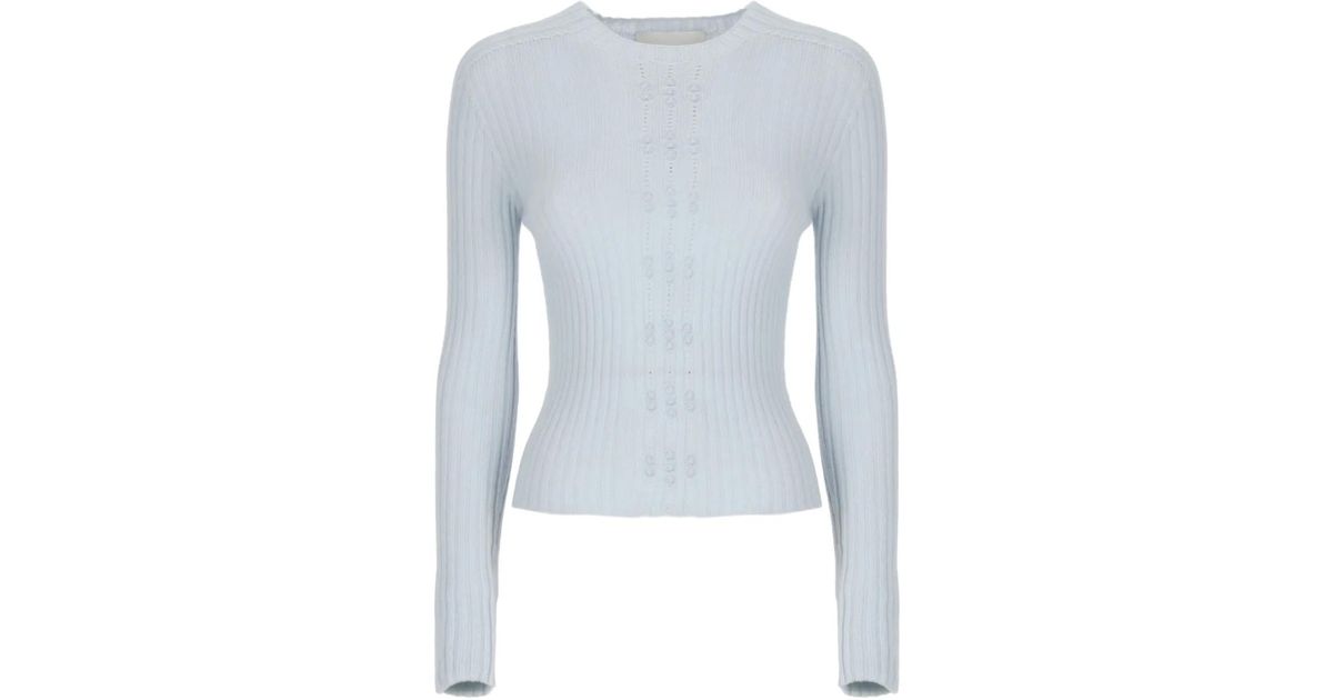 Vanisé Ribbed Sweater in Blue | Lyst UK
