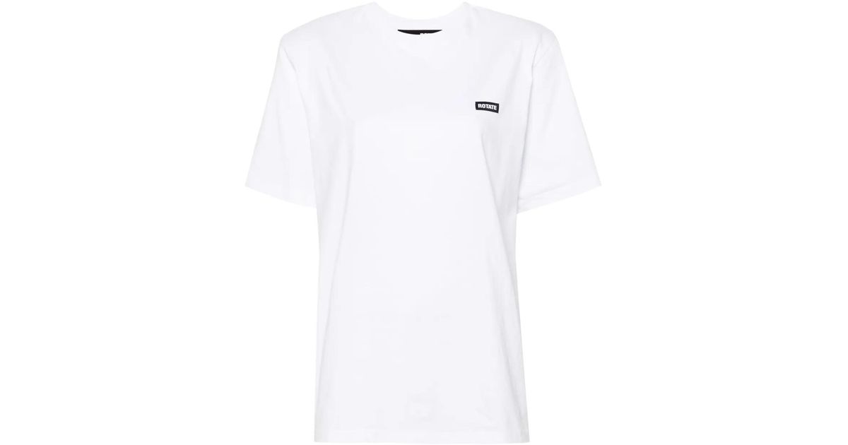 ROTATE BIRGER CHRISTENSEN Logo-Patch T-Shirt in White | Lyst