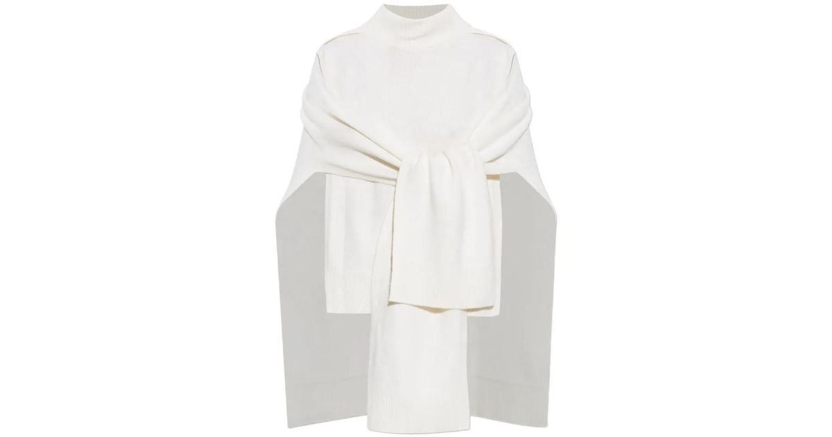 Lisa Yang Turtleneck Cape in White | Lyst UK