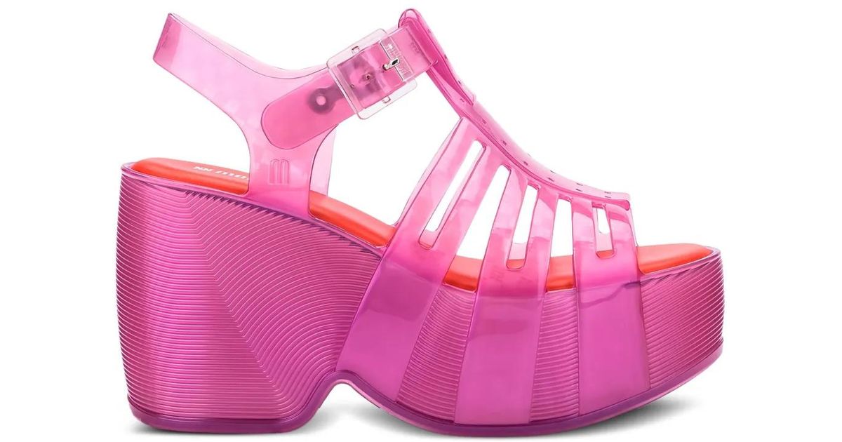 Melissa Platform Cage Sandals in Pink | Lyst
