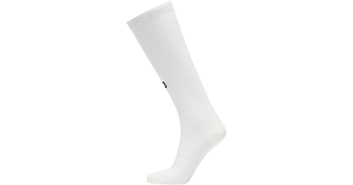 Y-3 Ribbed Knee-High Socks in White | Lyst