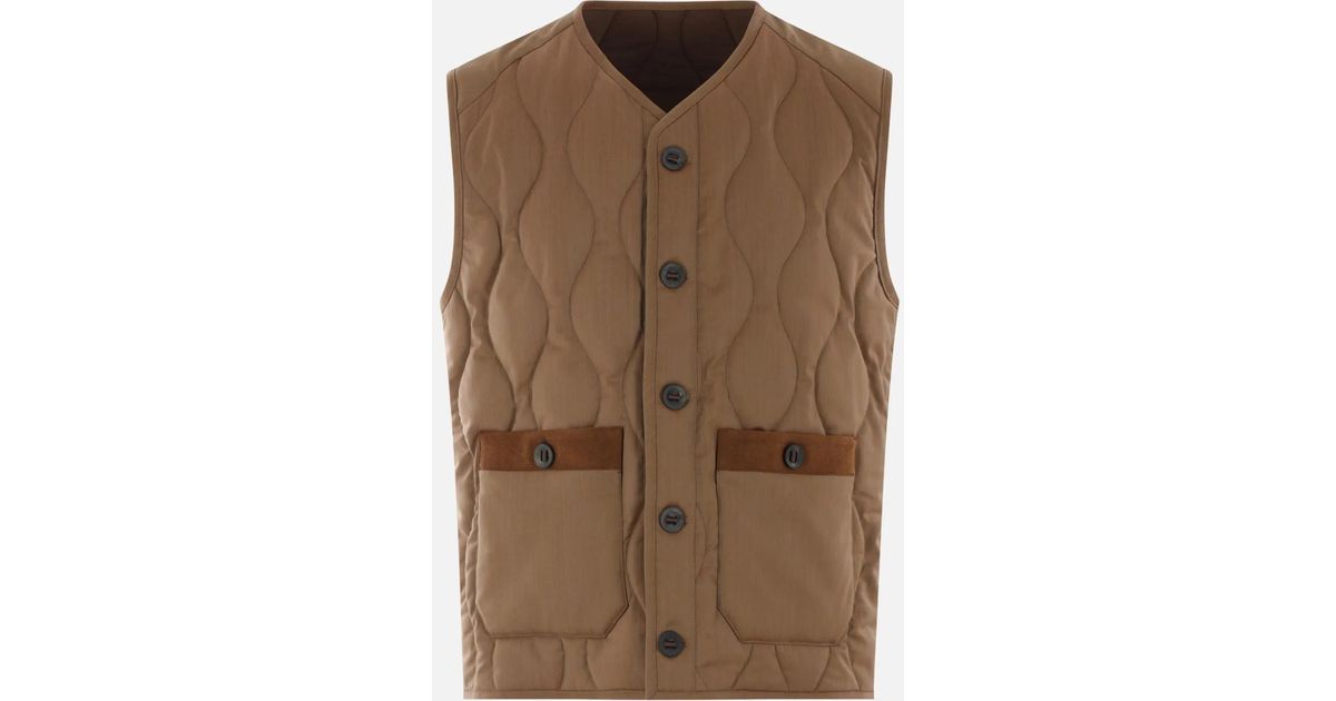 Sease Quilted Vest in Brown for Men | Lyst
