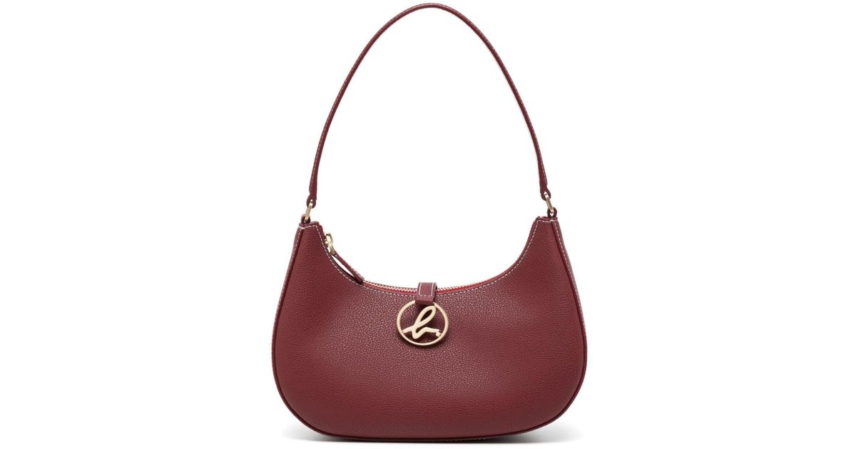 agnès b. Logo-Lettering Leather Shoulder Bag in Purple | Lyst