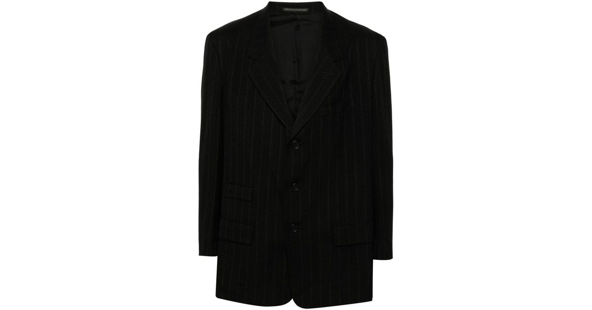 Yohji Yamamoto Pinstriped Blazer in Black for Men | Lyst