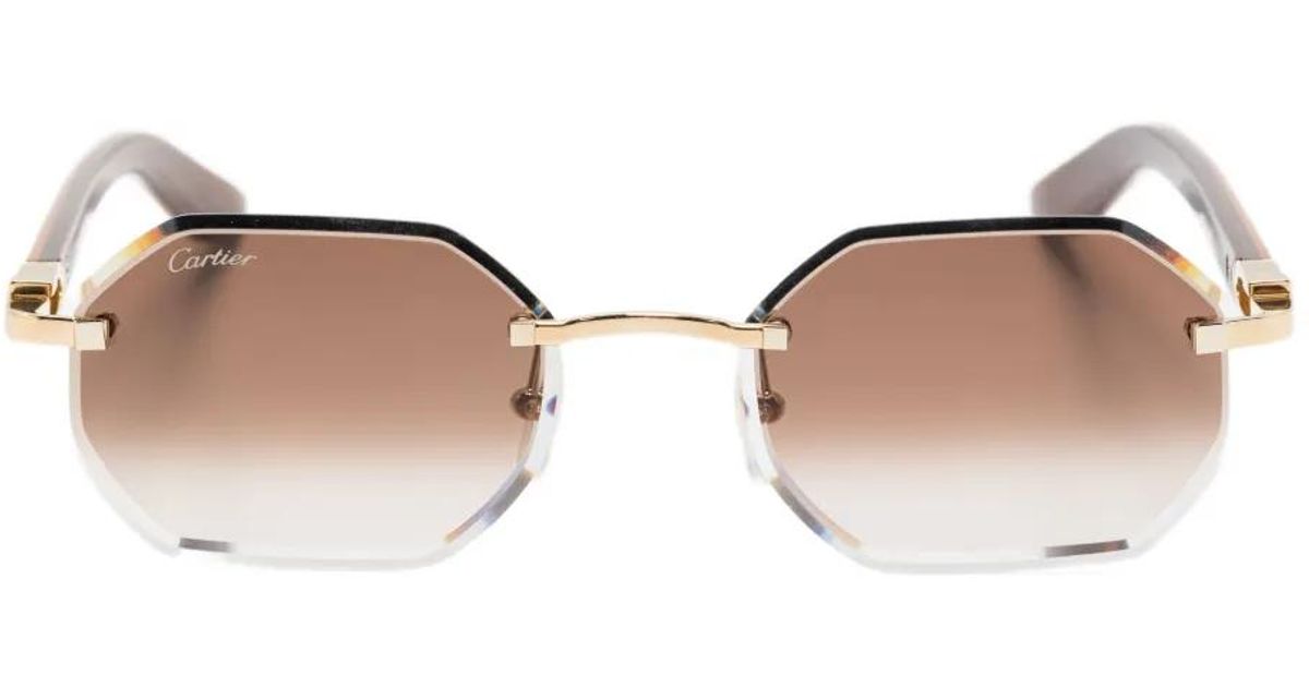 Cartier C Décor Sunglasses in Metallic | Lyst UK