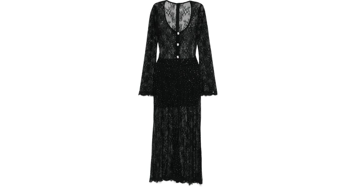 Nissa Lace Dress in Black | Lyst