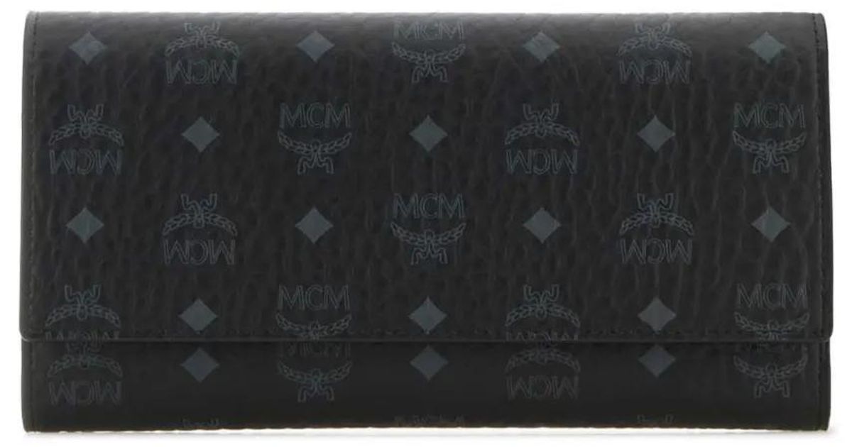 MCM Large Aren Continental Wallet in Black | Lyst UK